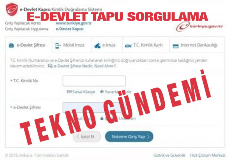 E-Devlet Tapu Sorgulama İşlemi Nasıl Yapılır Mobil Sorgulama